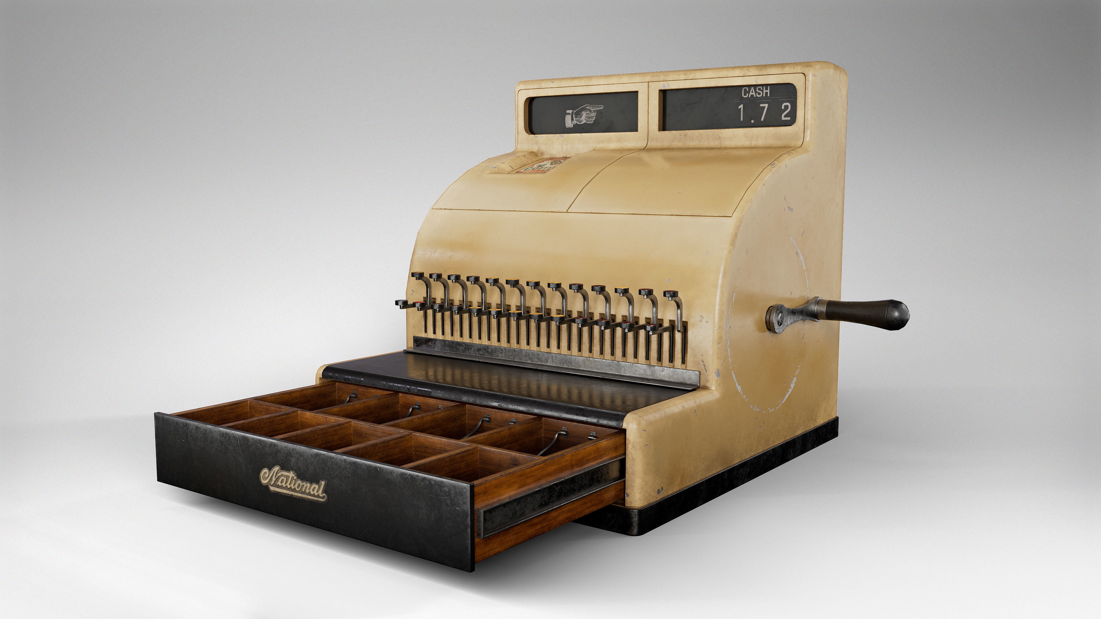 3D model Old Cash Register - Retro Diner Cash Machine VR / AR / low ...