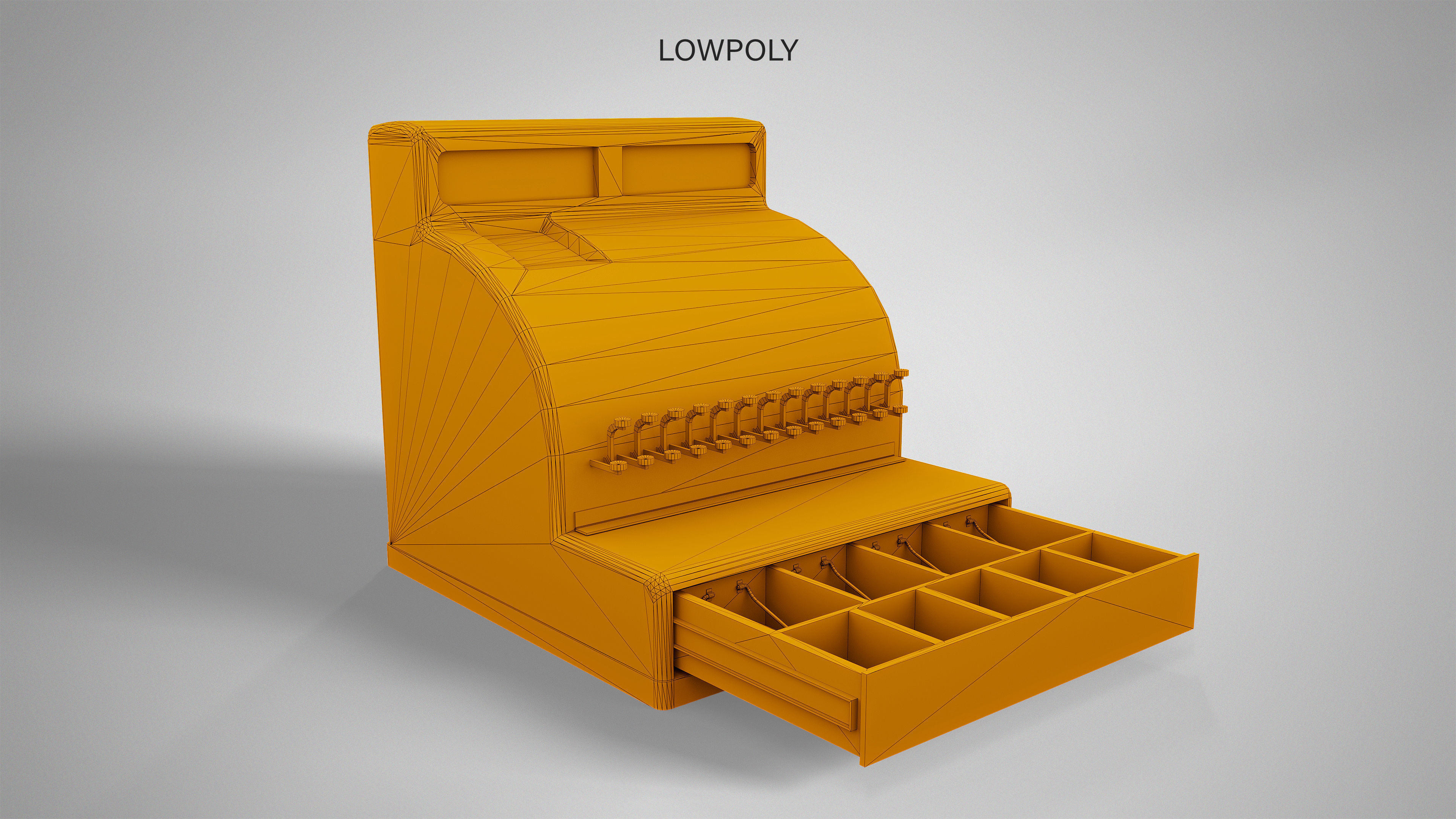 3D model Old Cash Register - Retro Diner Cash Machine VR / AR / low ...