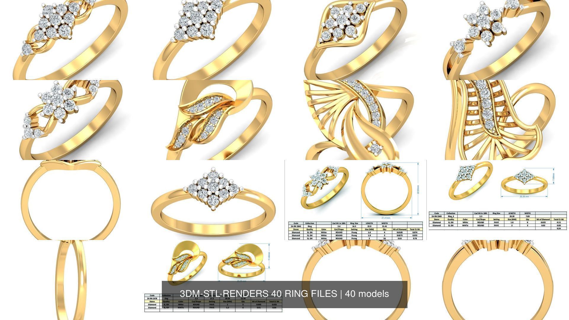 3DM-STL-RENDERS 40 RING FILES 3D Model Collection | CGTrader