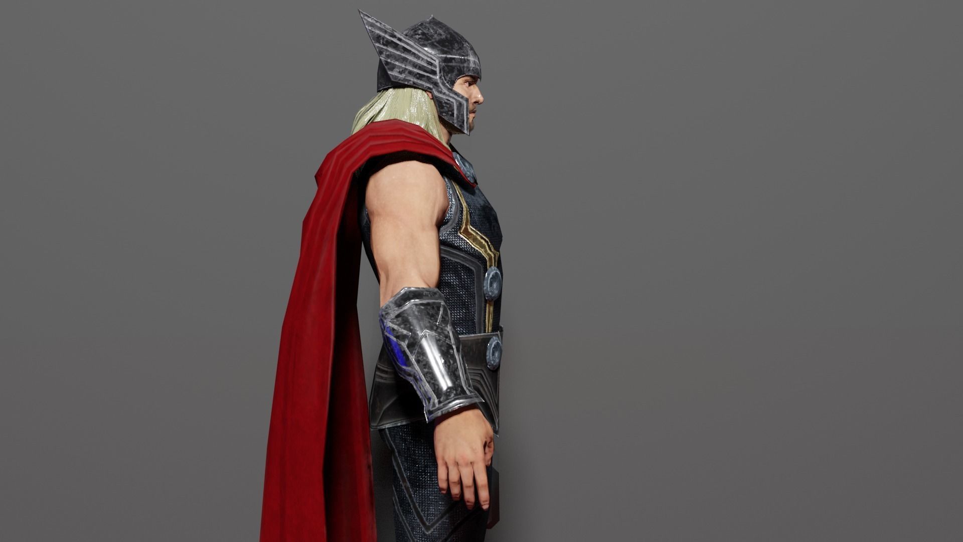 T h o r thor in his armor and cape 3D model rigged | CGTrader