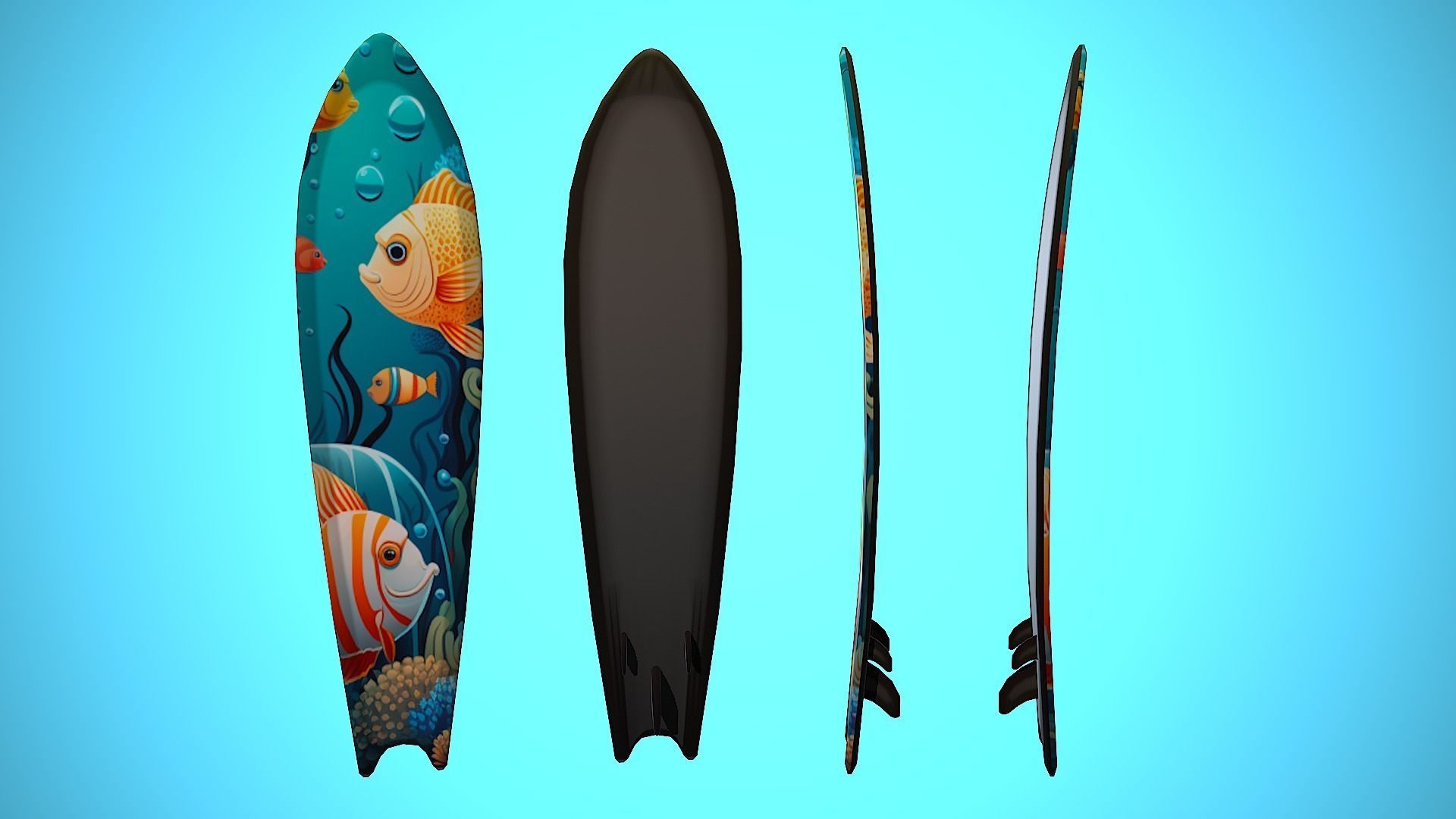 3D model SURF BOARD 18 CARTOON STYLIZED VR / AR / low-poly | CGTrader