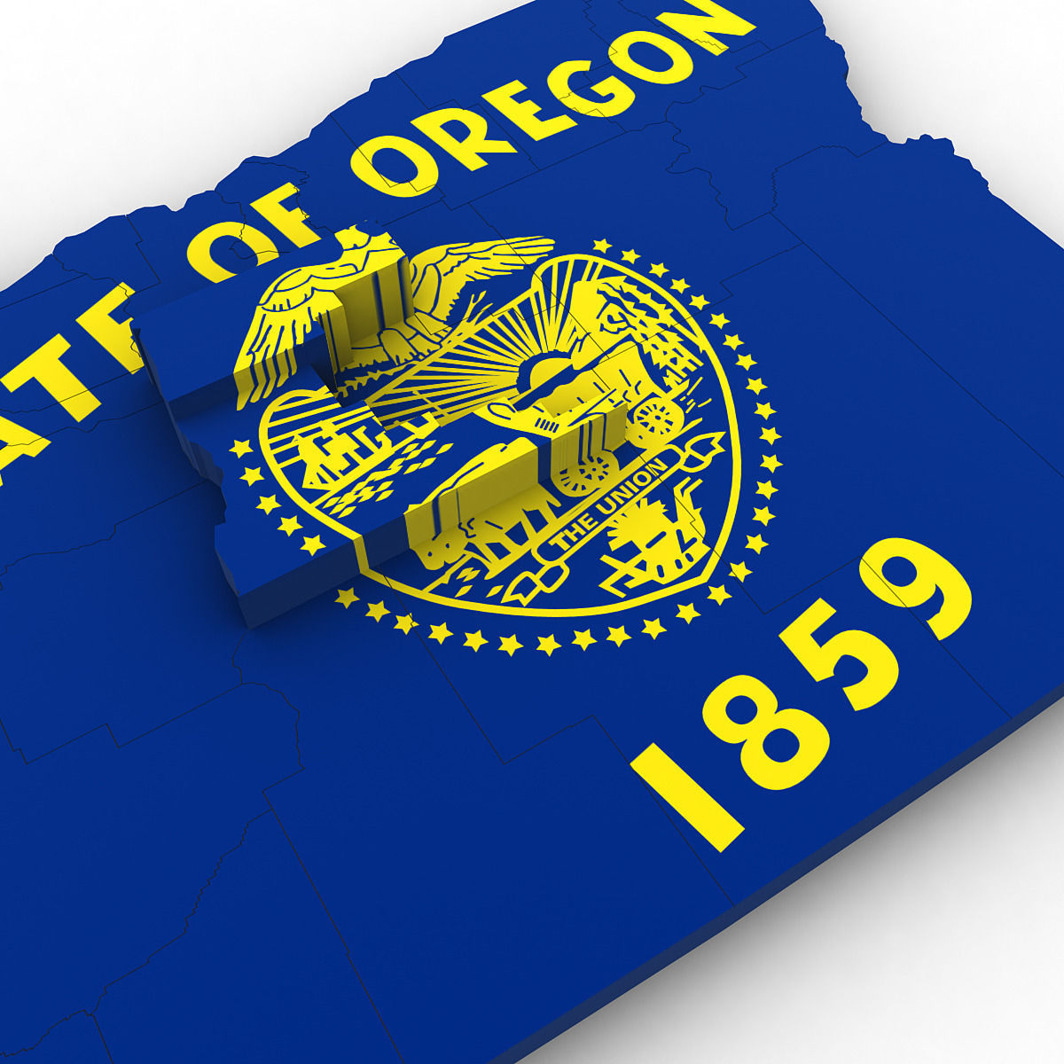 Oregon Political Map 3D model | CGTrader