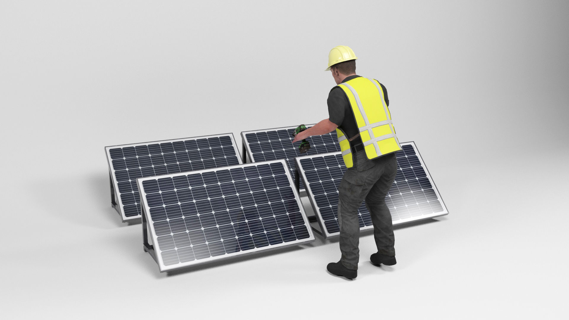 3D model Solar Installation VR / AR / low-poly | CGTrader