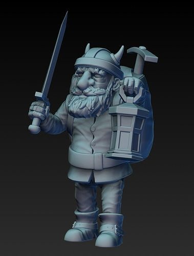 Dwarf Miner Miniature 3D model 3D printable | CGTrader