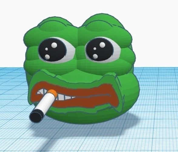 pepe smoking 3D model 3D printable | CGTrader