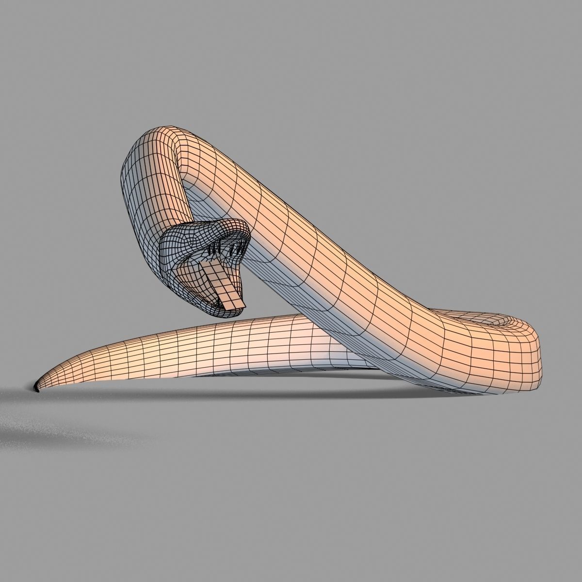 Skined LowPoly Realistic Black Python Snake 3D model rigged | CGTrader