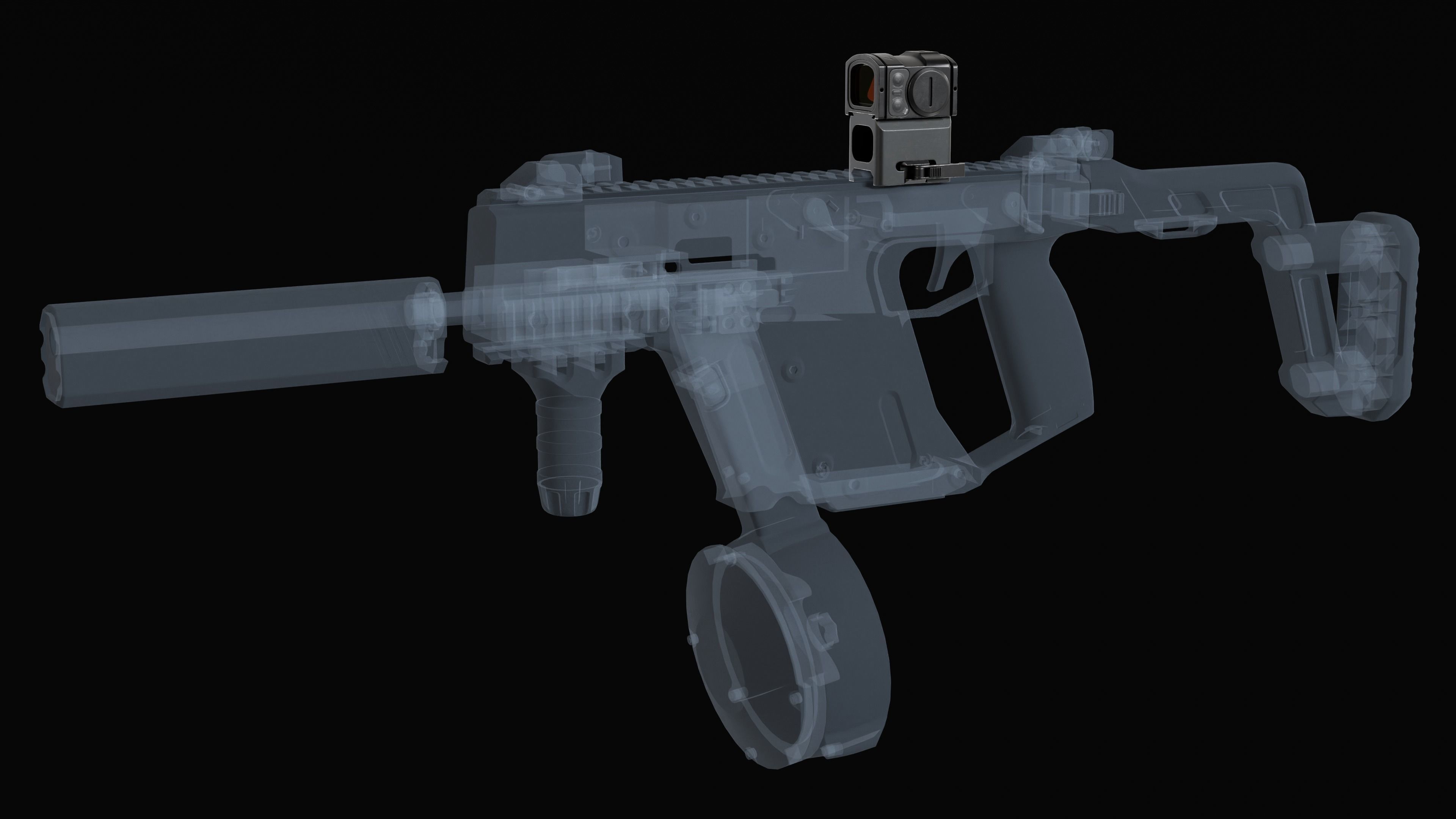 3D model Red Dot Reflex Sight Aimpoint Acro P-2 VR / AR / low-poly ...