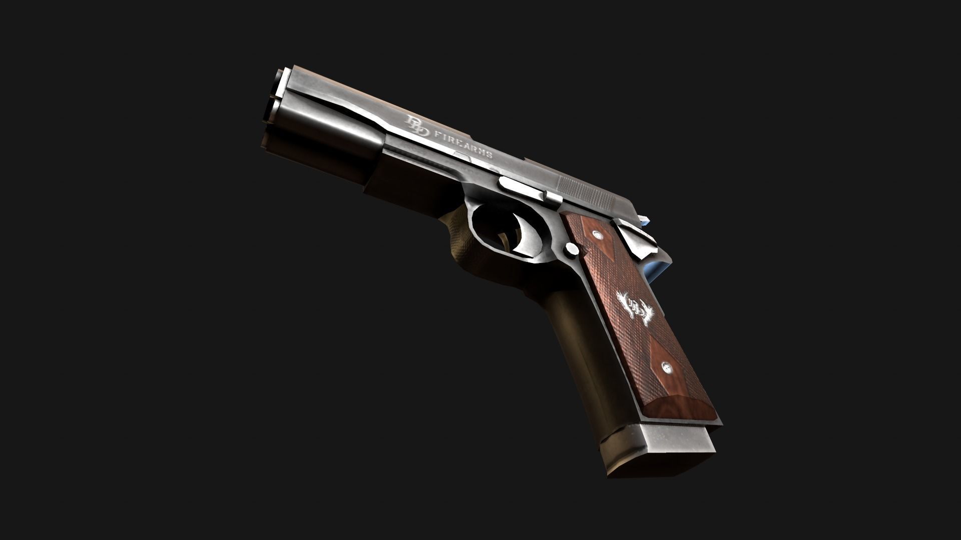 3D model Double Barrel 1911 Low-poly PBR game ready asset VR / AR / low ...
