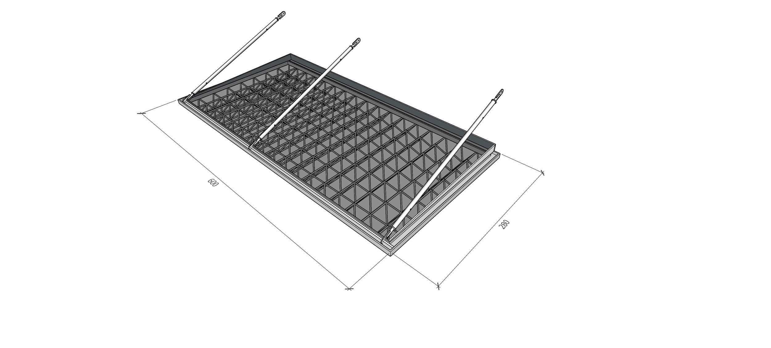 Canopy triangle pipe bones 3D model | CGTrader