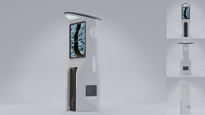 3D model Public Multi Information Display Concept VR / AR / low-poly ...