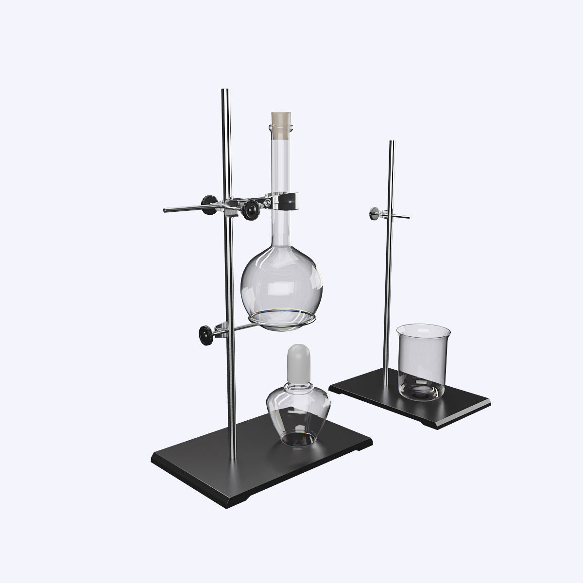 Retort Stands Support Clamp Flask Lab Stand Set Lab Bracket 3D model ...