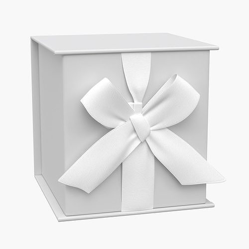 Hallmark Ribbon and Paper Fill Small Gift Lid White Box with Bow 3D ...