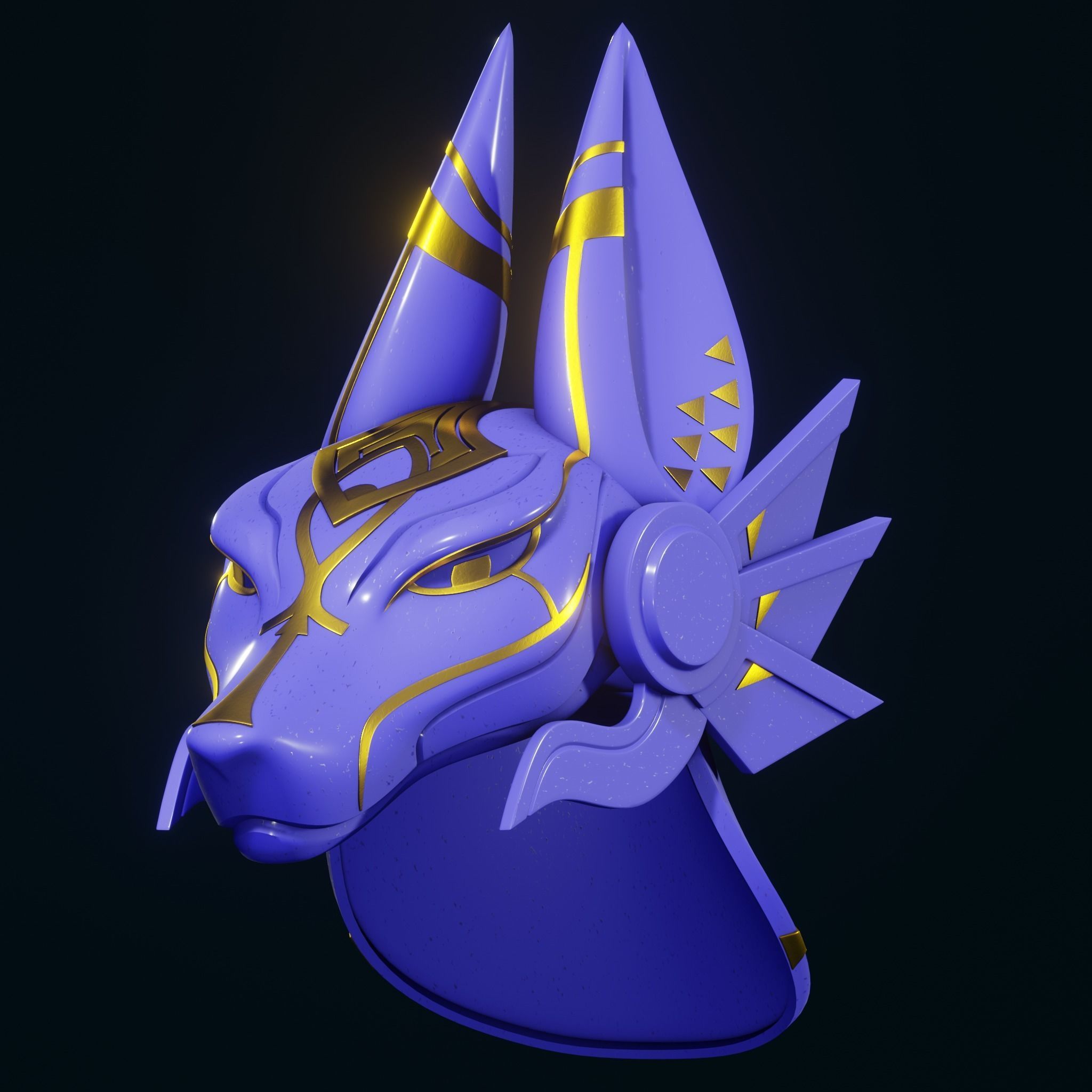 Cyno Ancient Mask 3D model 3D printable | CGTrader