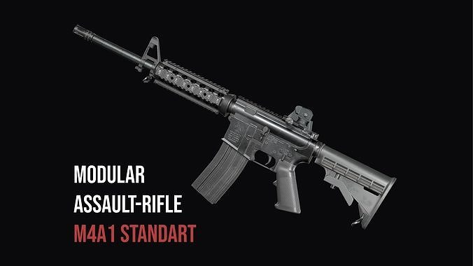 3D model Modular Assault rifle Colt standart M4A1 VR / AR / low-poly ...