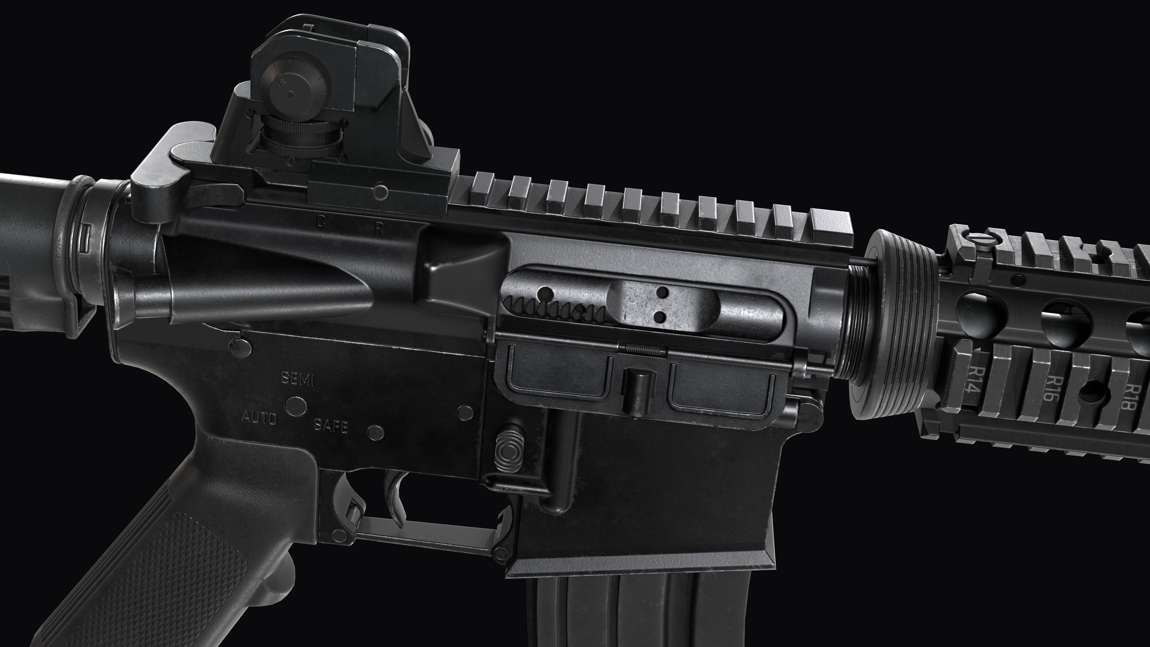 3D model Modular Assault rifle Colt standart M4A1 VR / AR / low-poly ...
