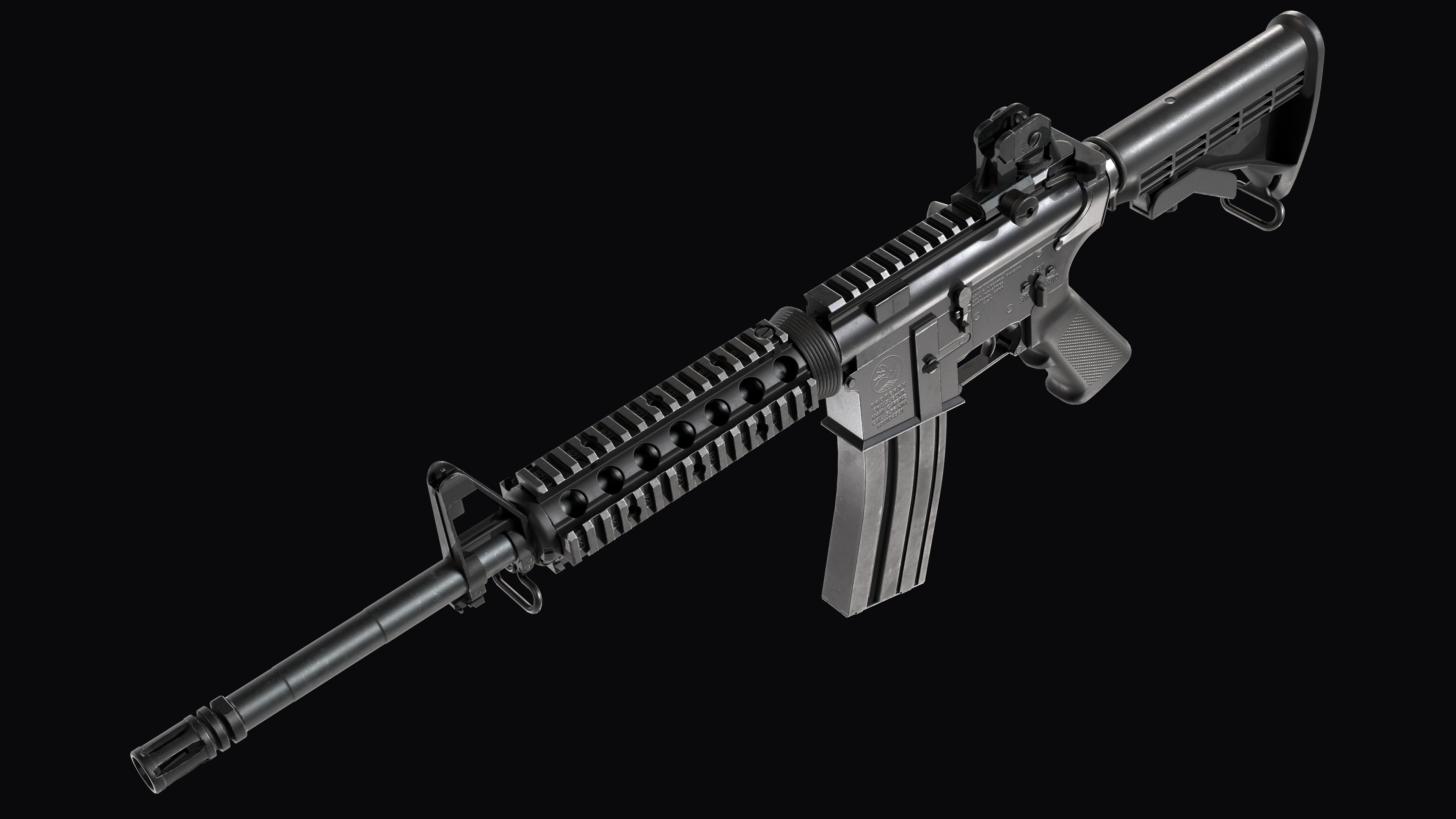 3D model Modular Assault rifle Colt standart M4A1 VR / AR / low-poly ...