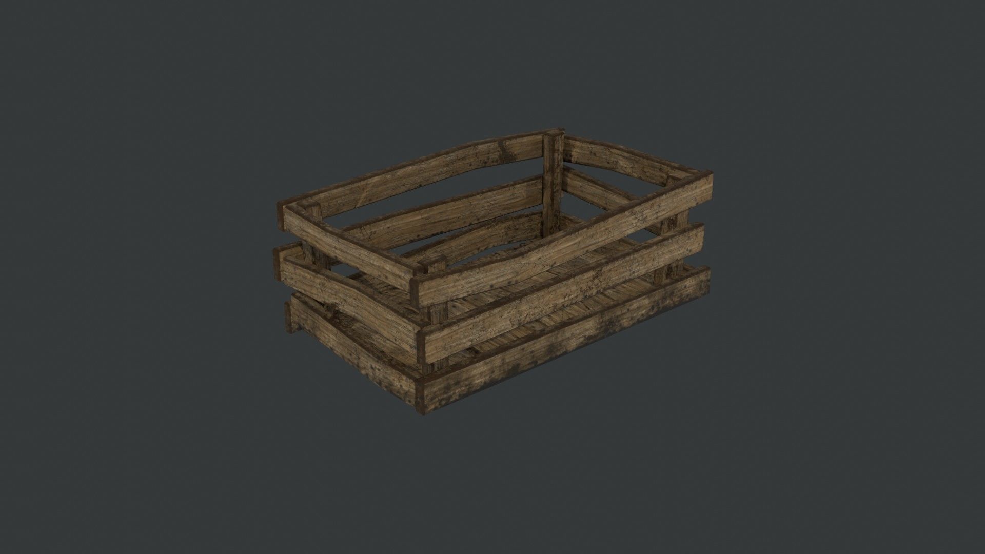 Wooden Dirty Crates - Broken Whole 2 Piece Set free VR / AR / low-poly ...