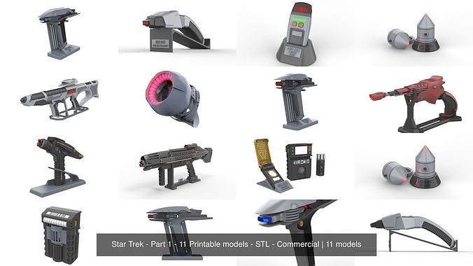 Star Trek - Part 1 - 11 Printable models - STL - Commercial 3D Model ...