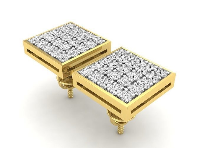Diamond Studs Square For Men