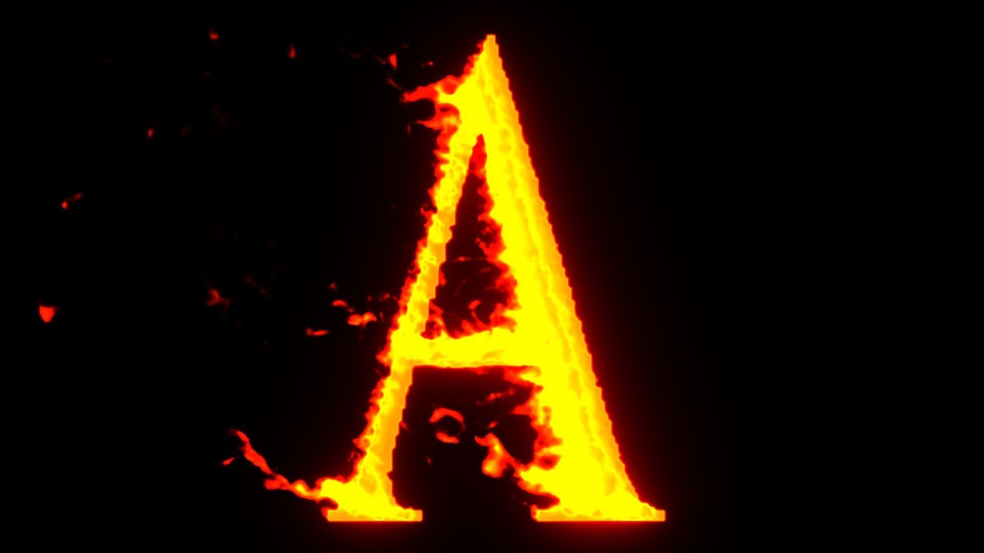 alphabet letters animated on fire 3D model animated | CGTrader