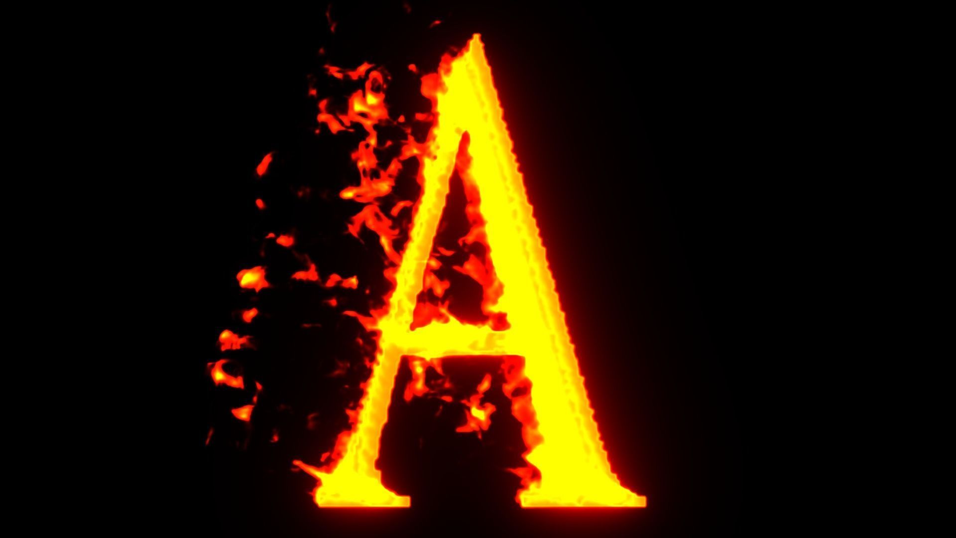 alphabet letters animated on fire 3D model animated | CGTrader