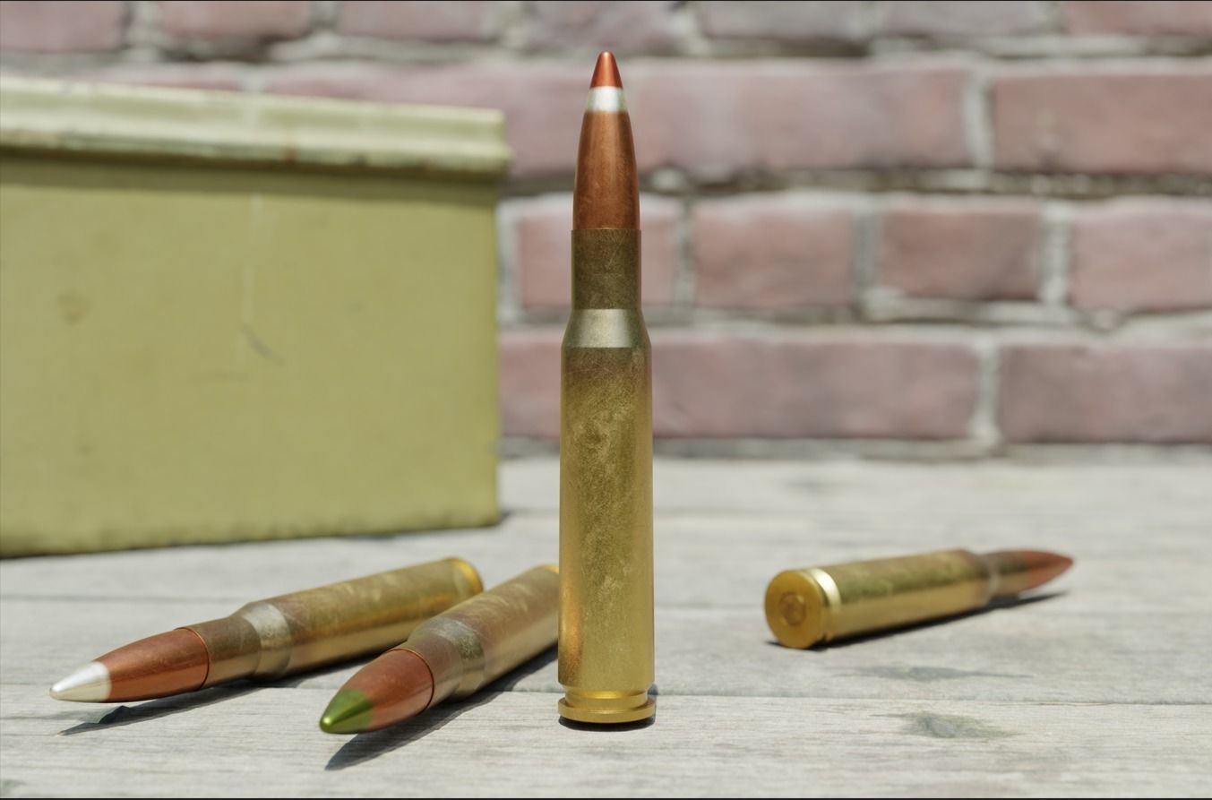 50 BMG Bullet military variations 3D model | CGTrader