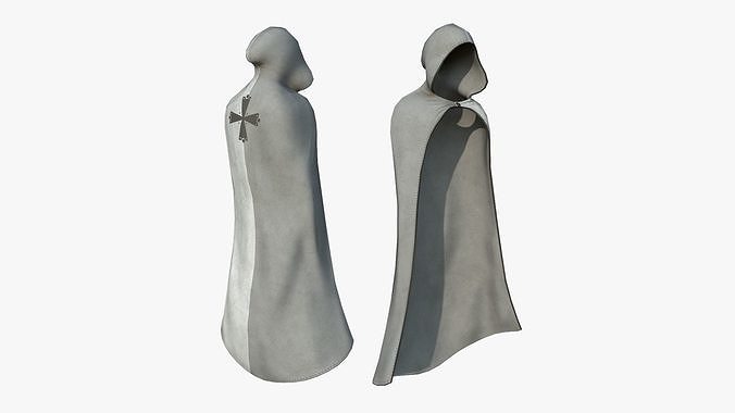 3D model Medieval Cloak A08 White Gray - Fantasy Character Design VR ...