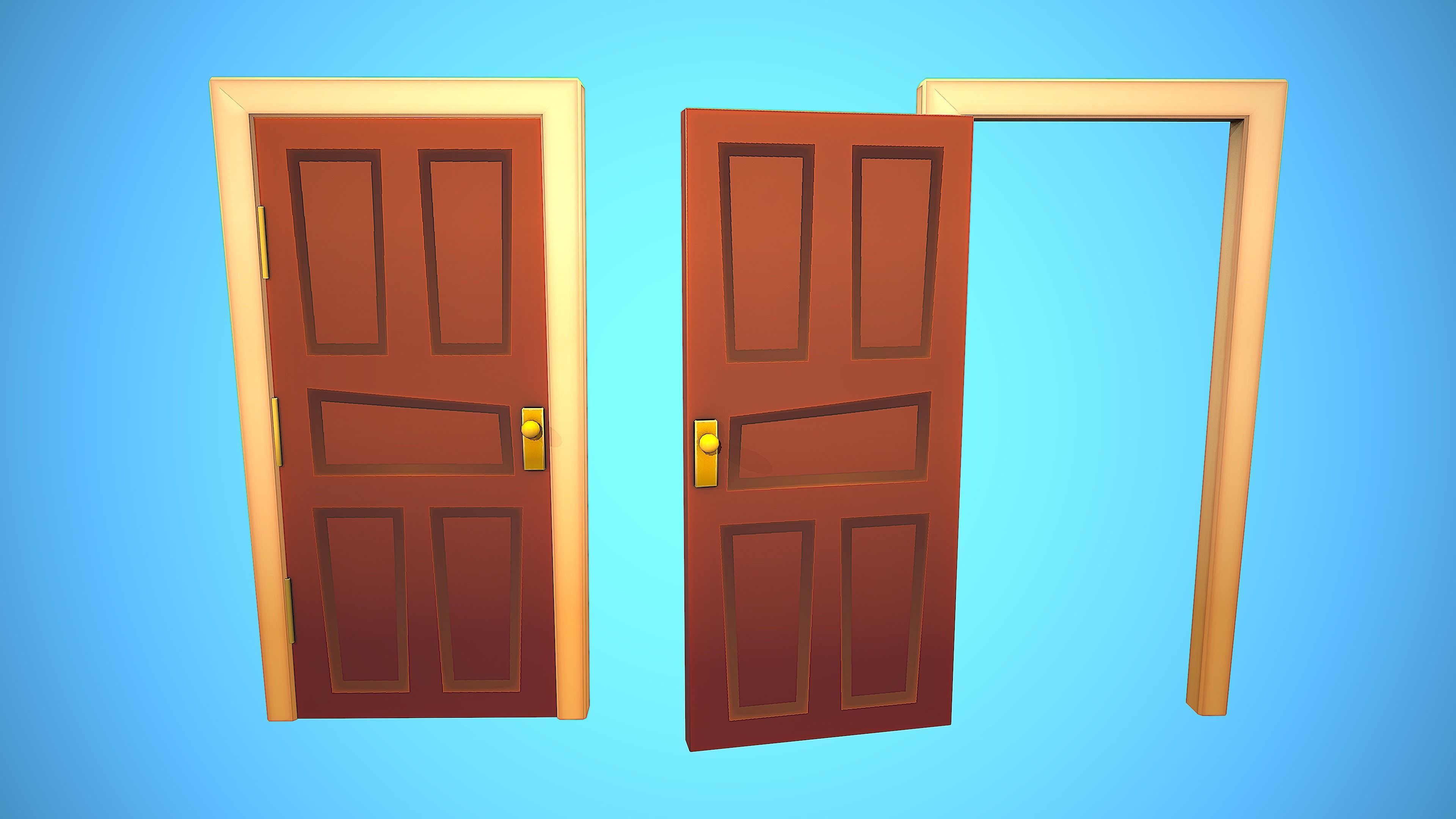 3D Model Collection DOOR PACK CARTOON STYLIZED VR / AR / low-poly | CGTrader