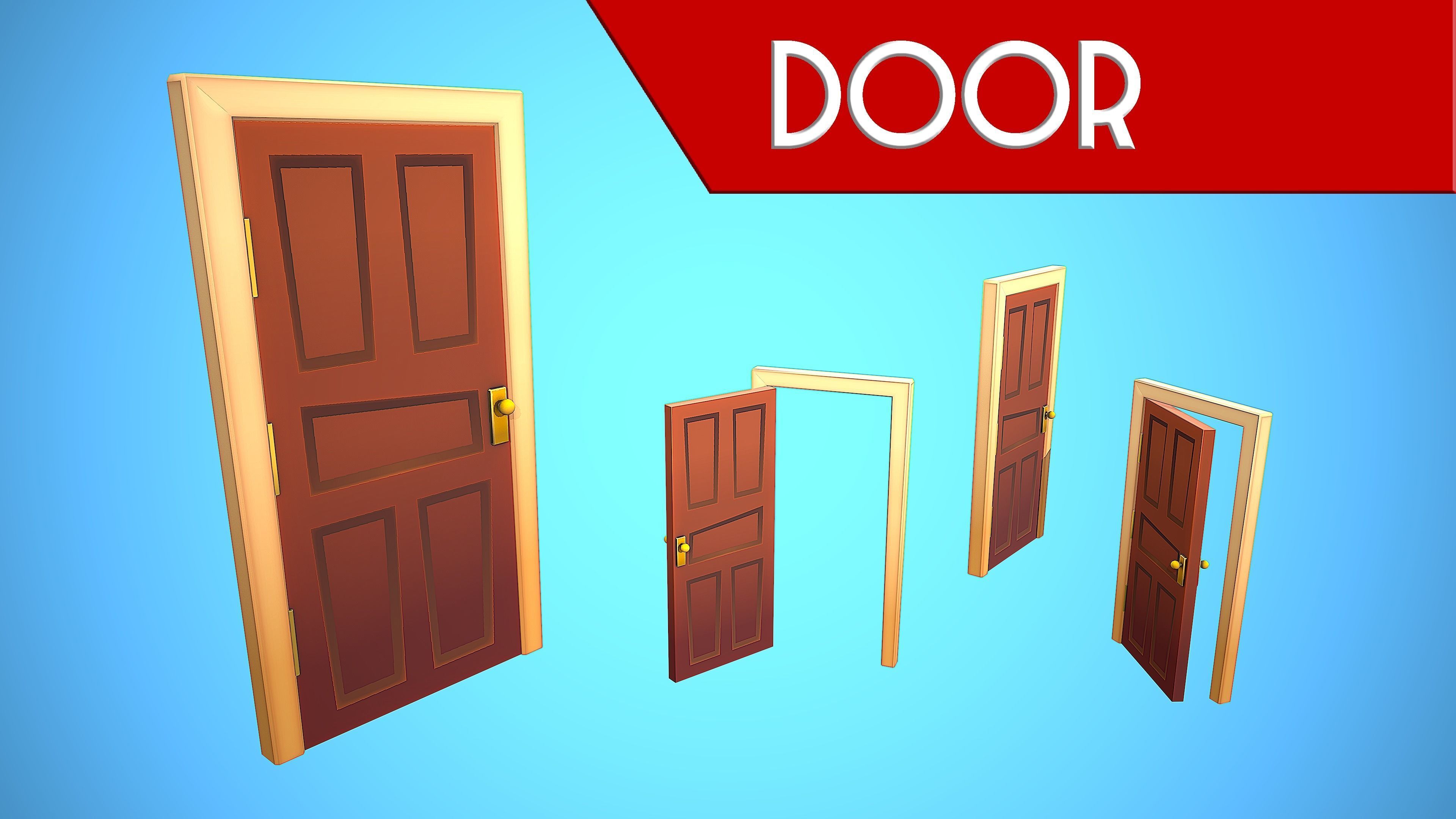 3D Model Collection DOOR PACK CARTOON STYLIZED VR / AR / low-poly | CGTrader