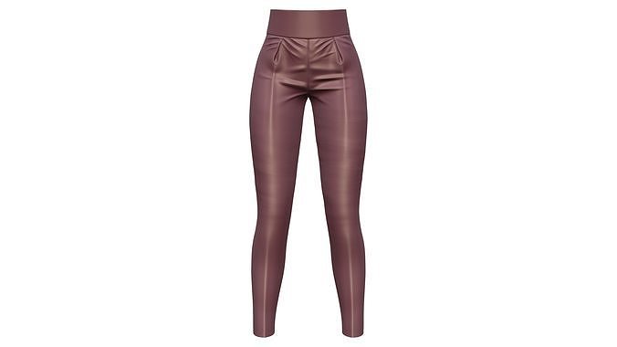 3d Model Shiny Maroon Pants Vr Ar Low Poly Cgtrader