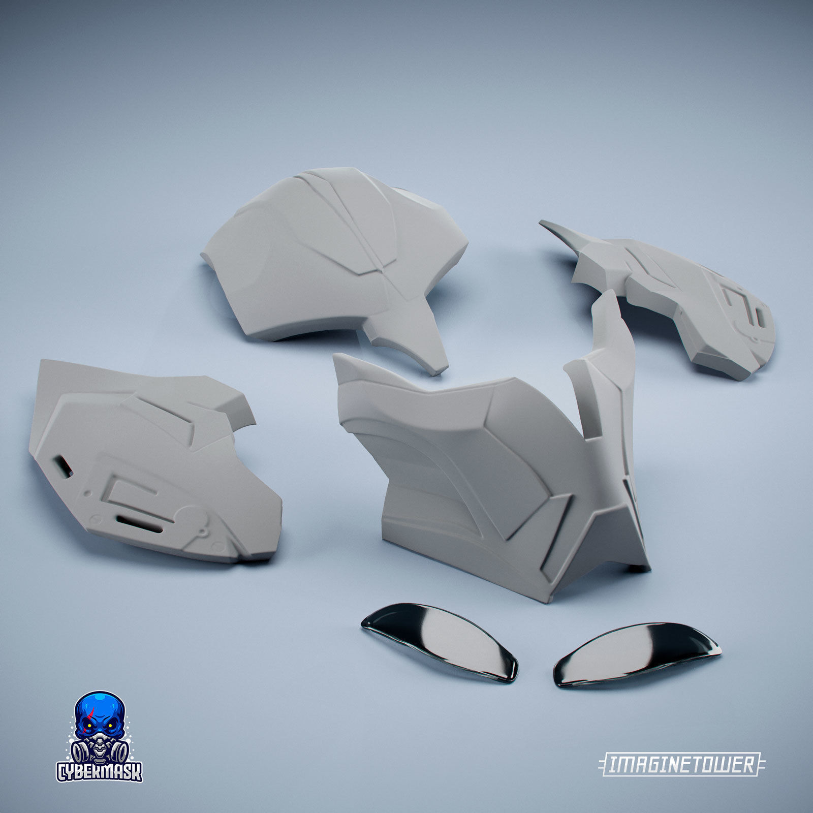 Cyber Cat Sci-fi Mask 3D model 3D printable | CGTrader