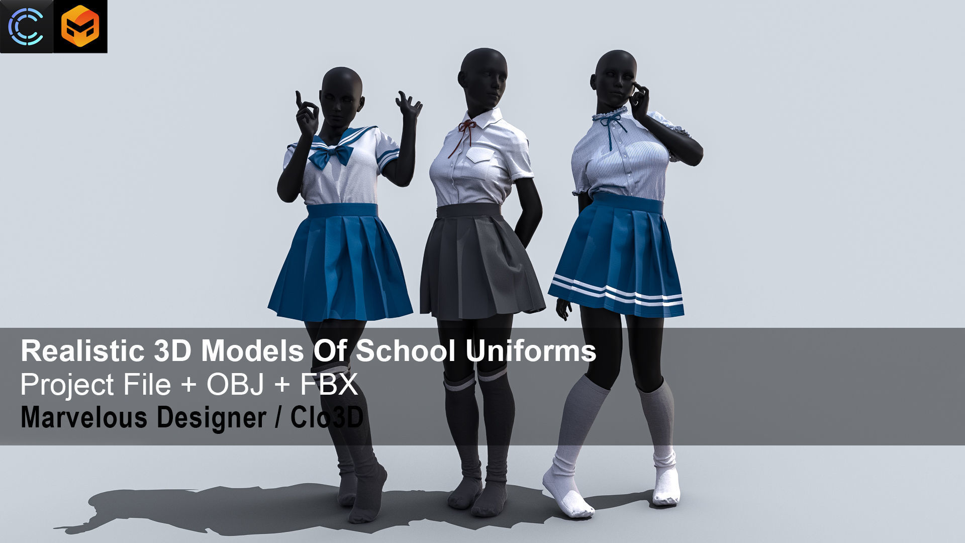 Realistic 3D Models Of School Uniforms 3D model | CGTrader