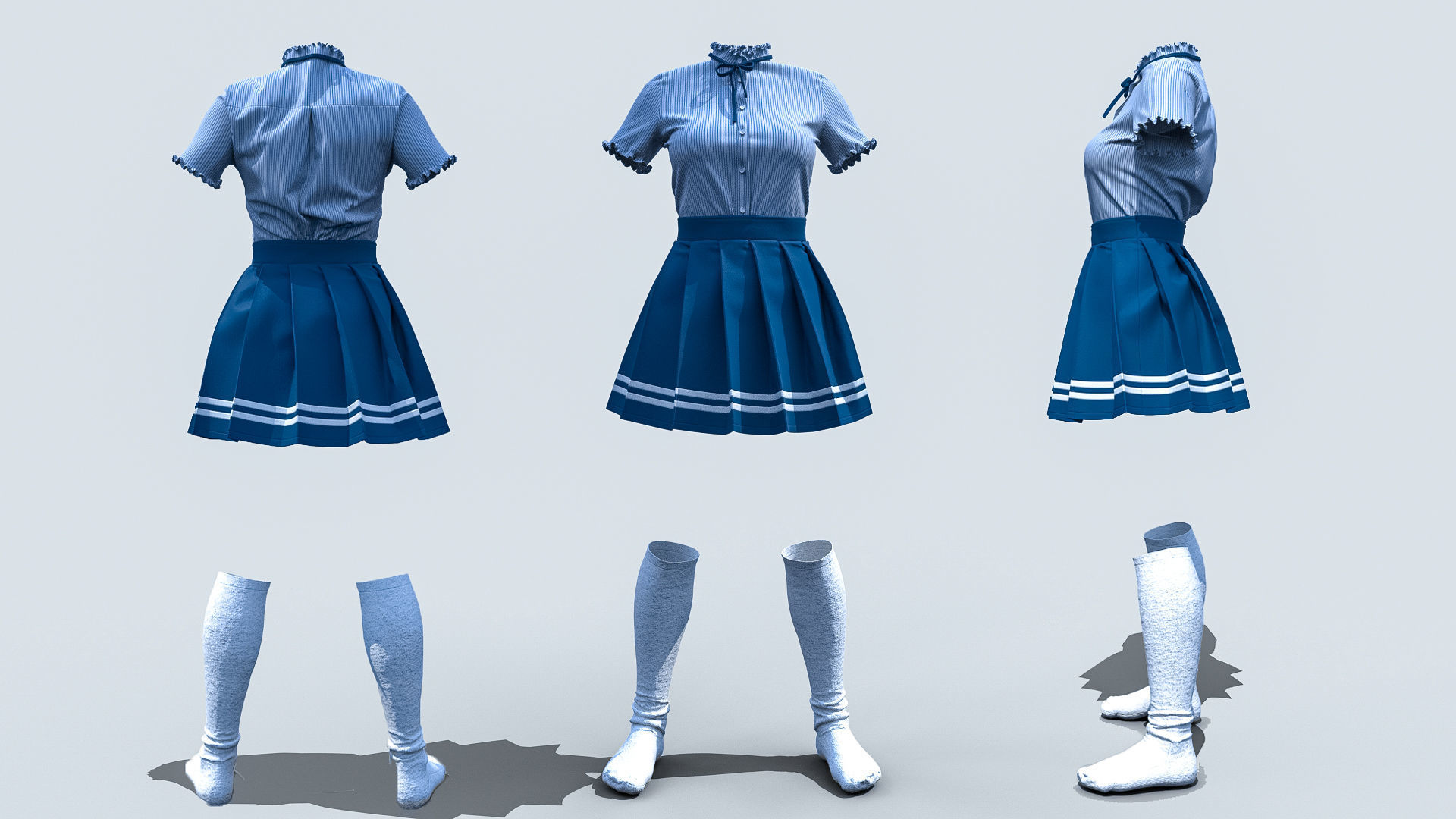 Realistic 3D Models Of School Uniforms 3D model | CGTrader