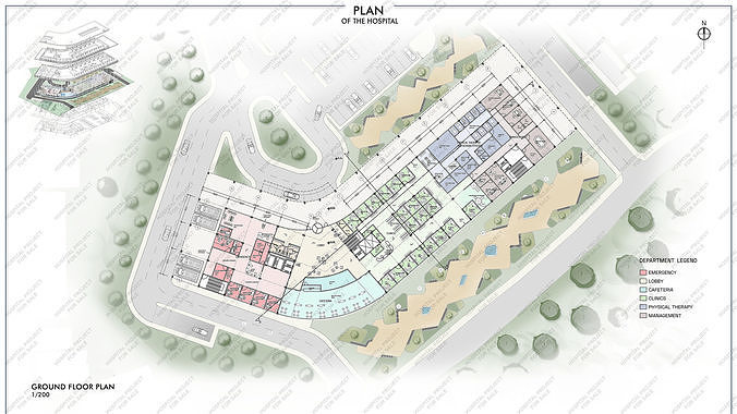 General Hospital Plan 3D model | CGTrader