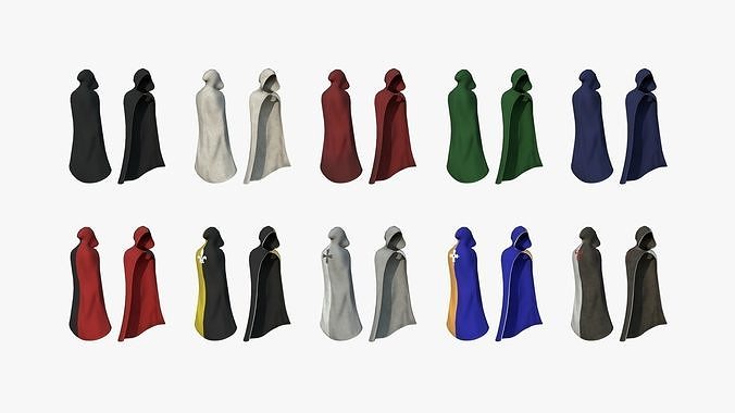 10 Medieval Cloak A Basic Collection - Fantasy Character Design VR / AR ...