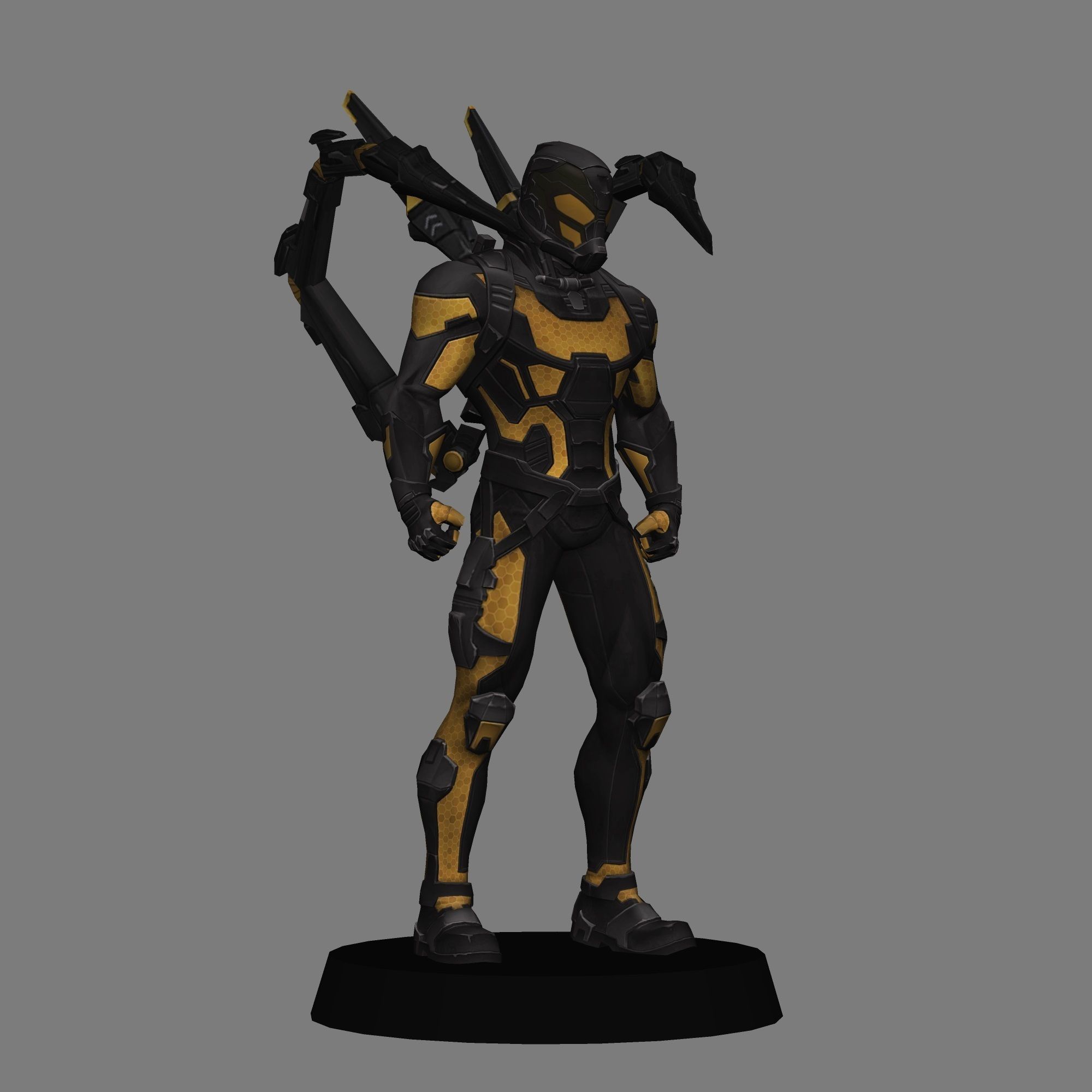 Yellowjacket Antman LOW POLY 3D print model 3D model 3D printable ...
