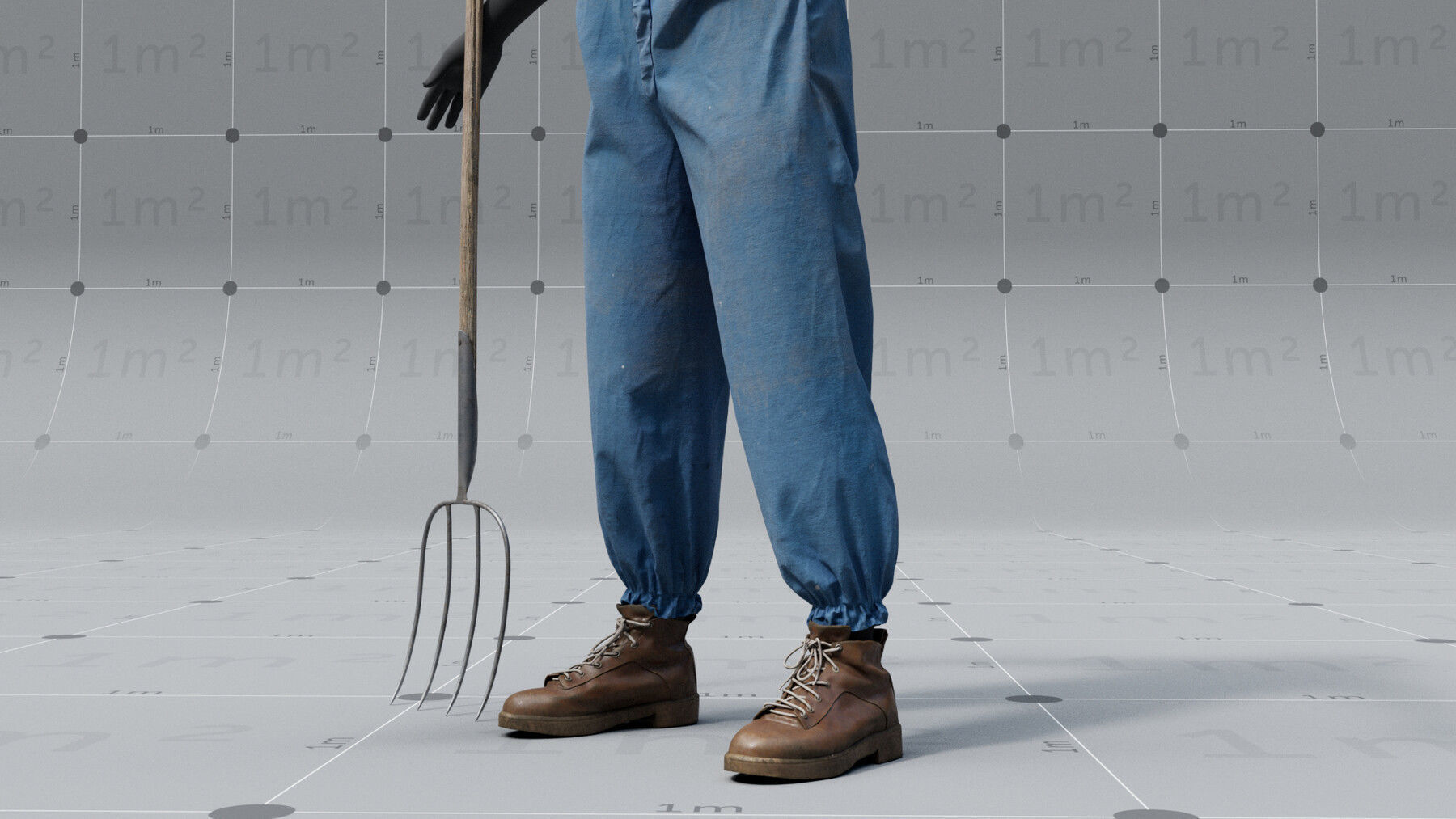 PBR 3D model - Farmer with fork - animation ready - 6x 4K UDIMs 3D ...