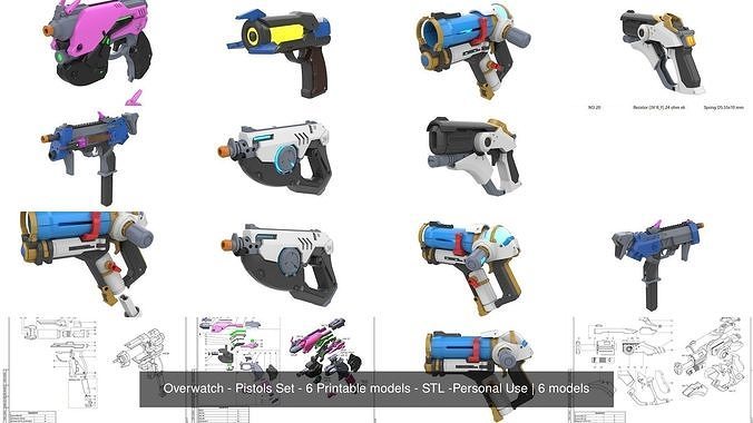 Overwatch - Pistols Set - 6 Printable models - STL -Personal Use 3D ...