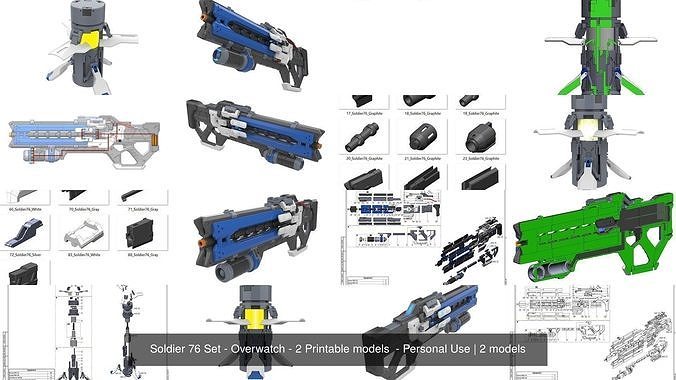 Soldier 76 Set - Overwatch - 2 Printable models - Personal Use 3D Model ...