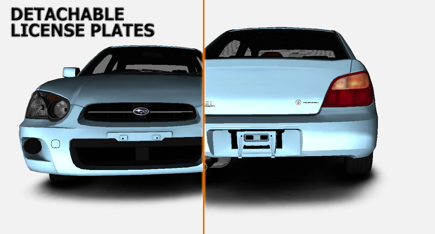 3D Model Collection Subaru Impreza GDB-GGB Civil Trims Gameready Pack ...