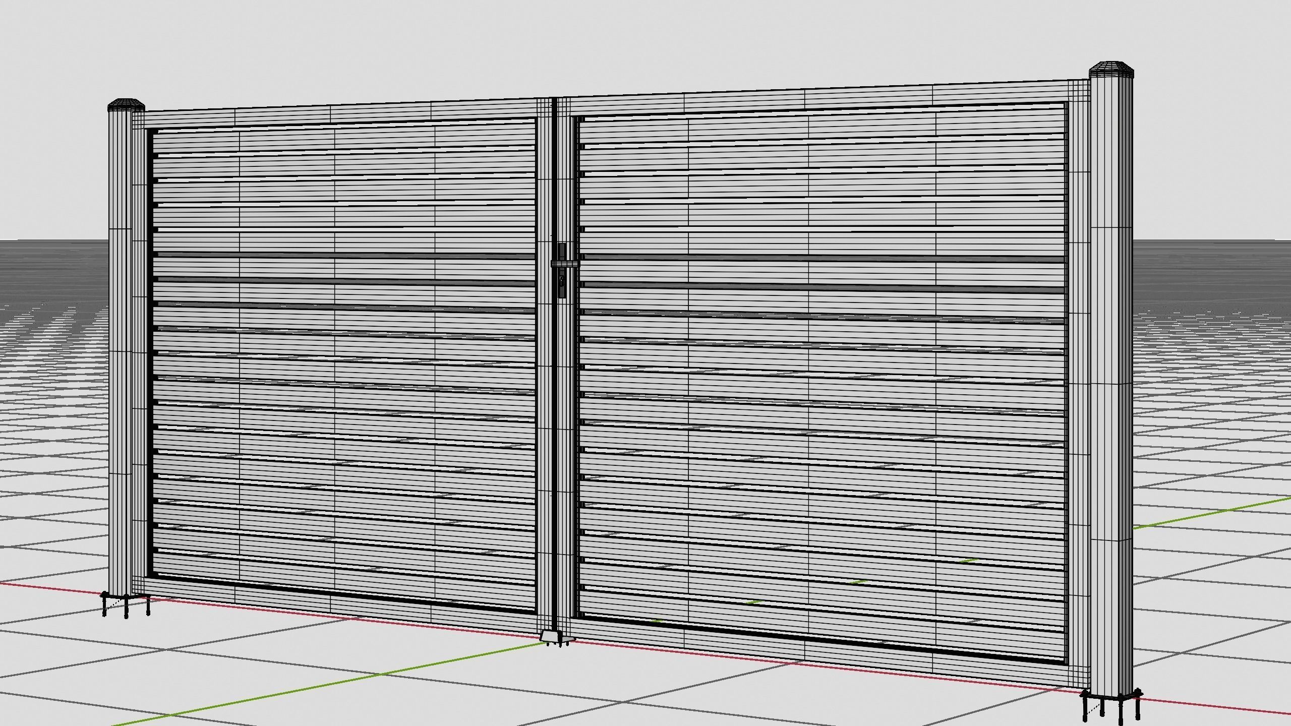 Aluminum Driveway Gate - Model 2 - 8cm 3D model | CGTrader