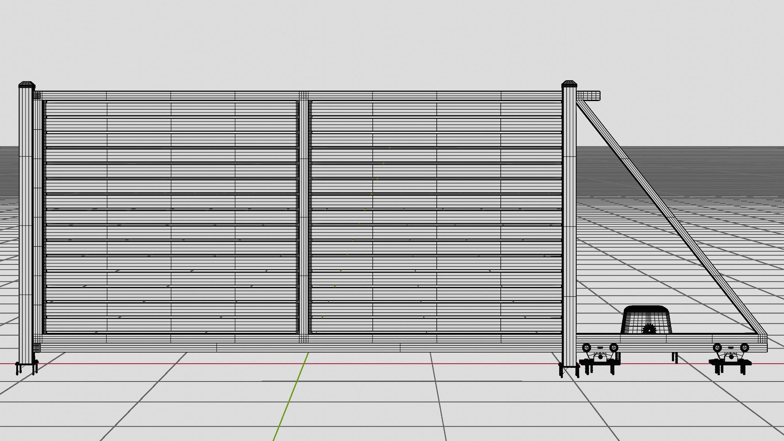 Aluminum Electric Sliding Gate - Model 2 - 10cm - 3D model | CGTrader