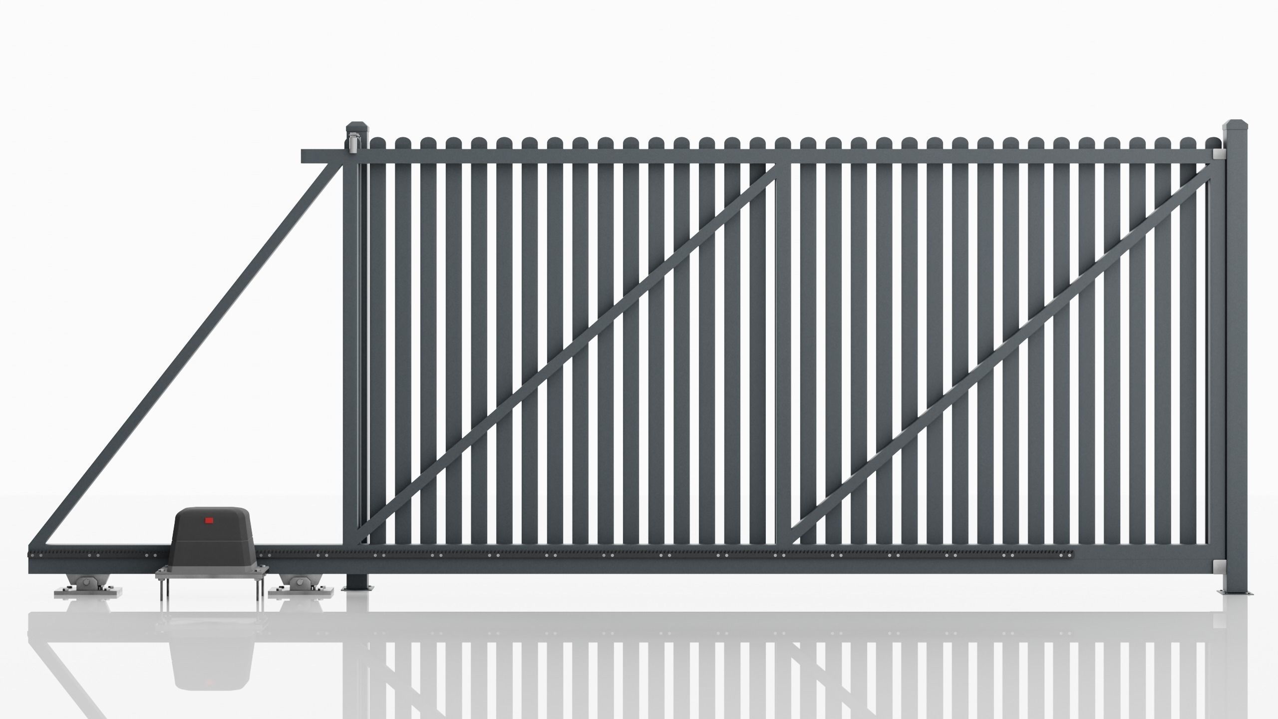 Aluminum Electric Sliding Gate - Model 3 - 3D model | CGTrader