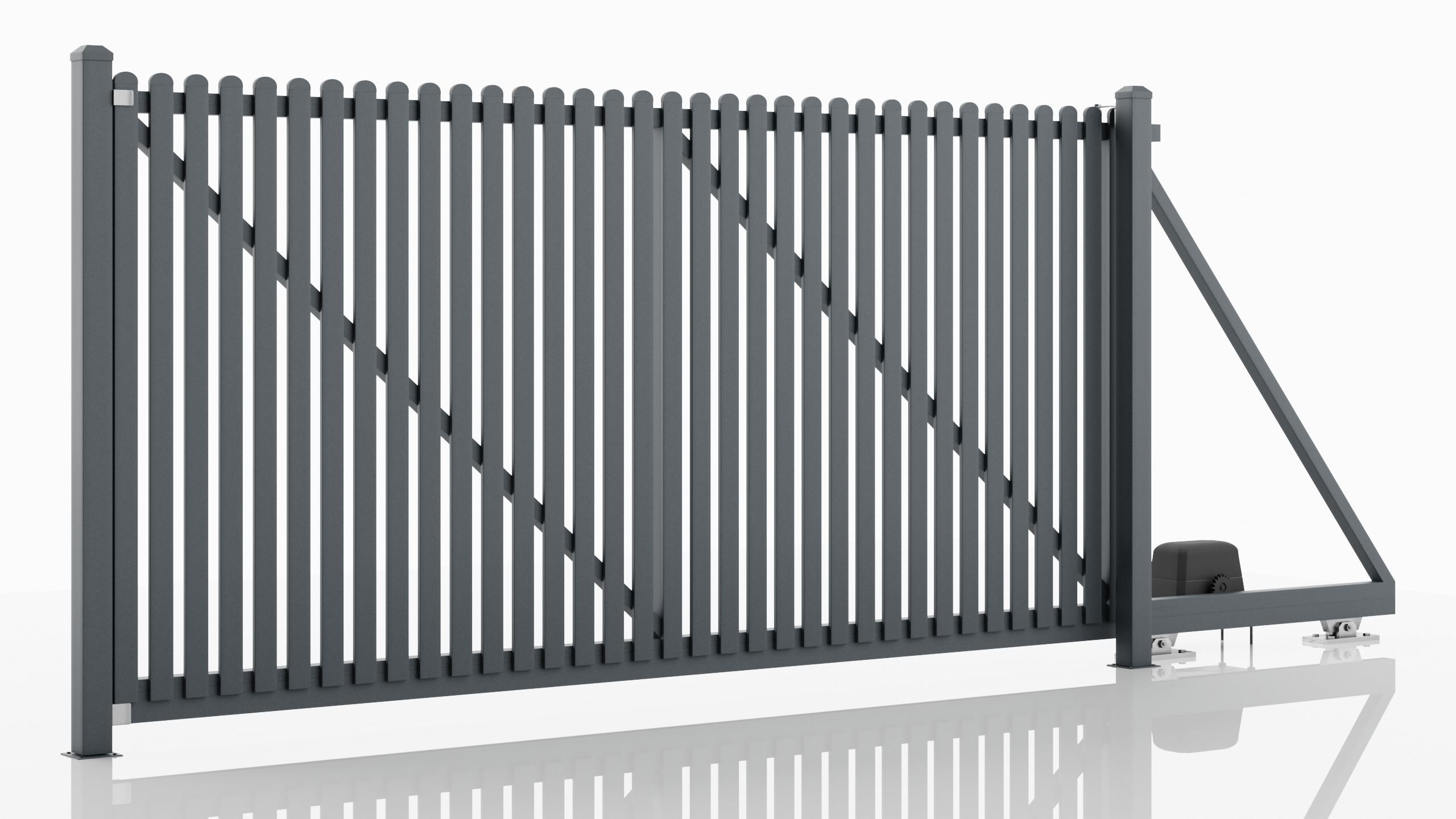Aluminum Electric Sliding Gate - Model 3 - 3D model | CGTrader