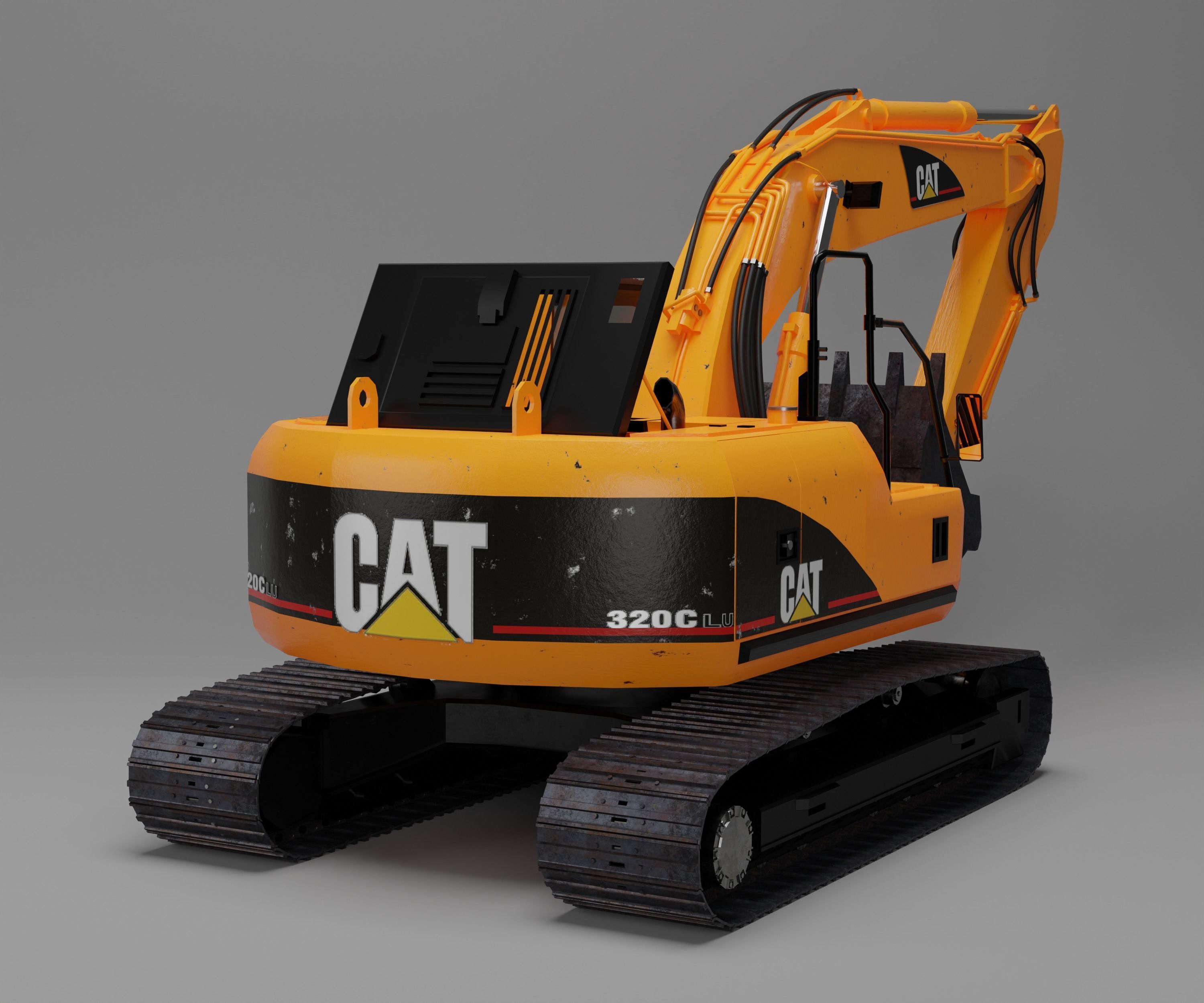 Excavator Caterpillar 320cLU 3D model animated rigged | CGTrader