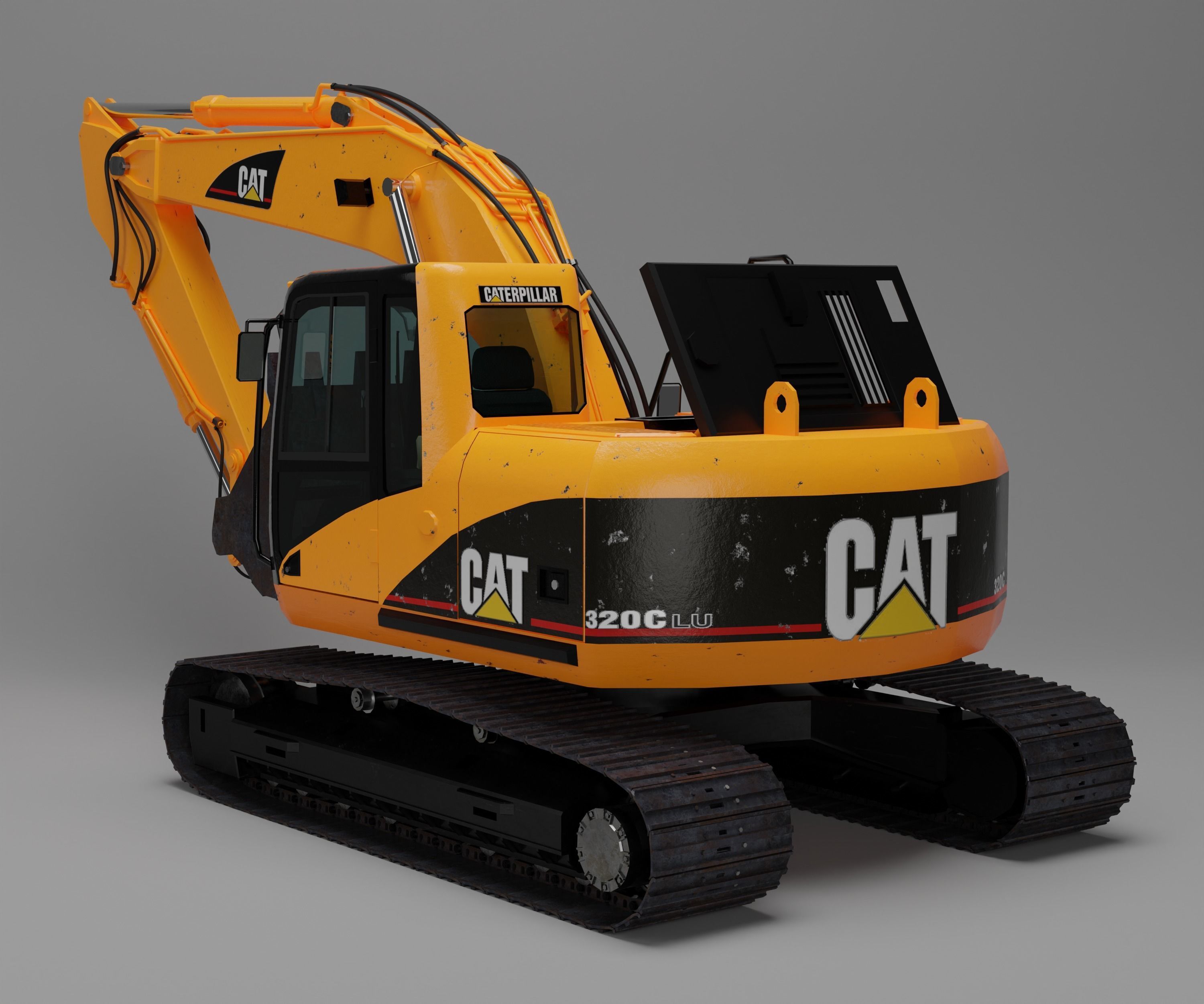 Excavator Caterpillar 320cLU 3D model animated rigged | CGTrader