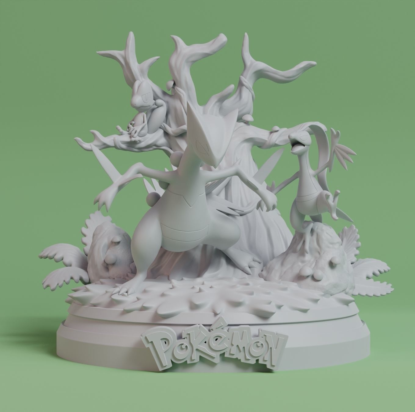 Pokemon - Sceptile Line Diorama 3D model 3D printable | CGTrader