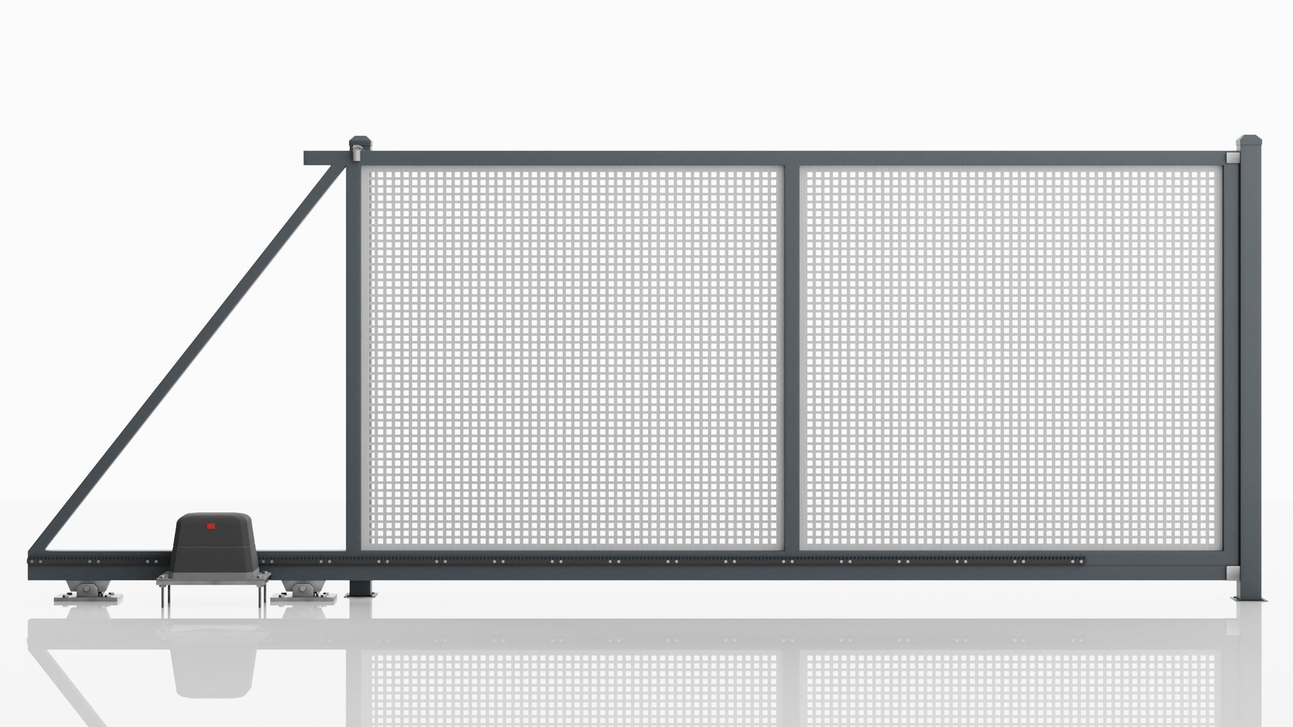 Aluminum Electric Sliding Gate - Model 5 - 3D model | CGTrader