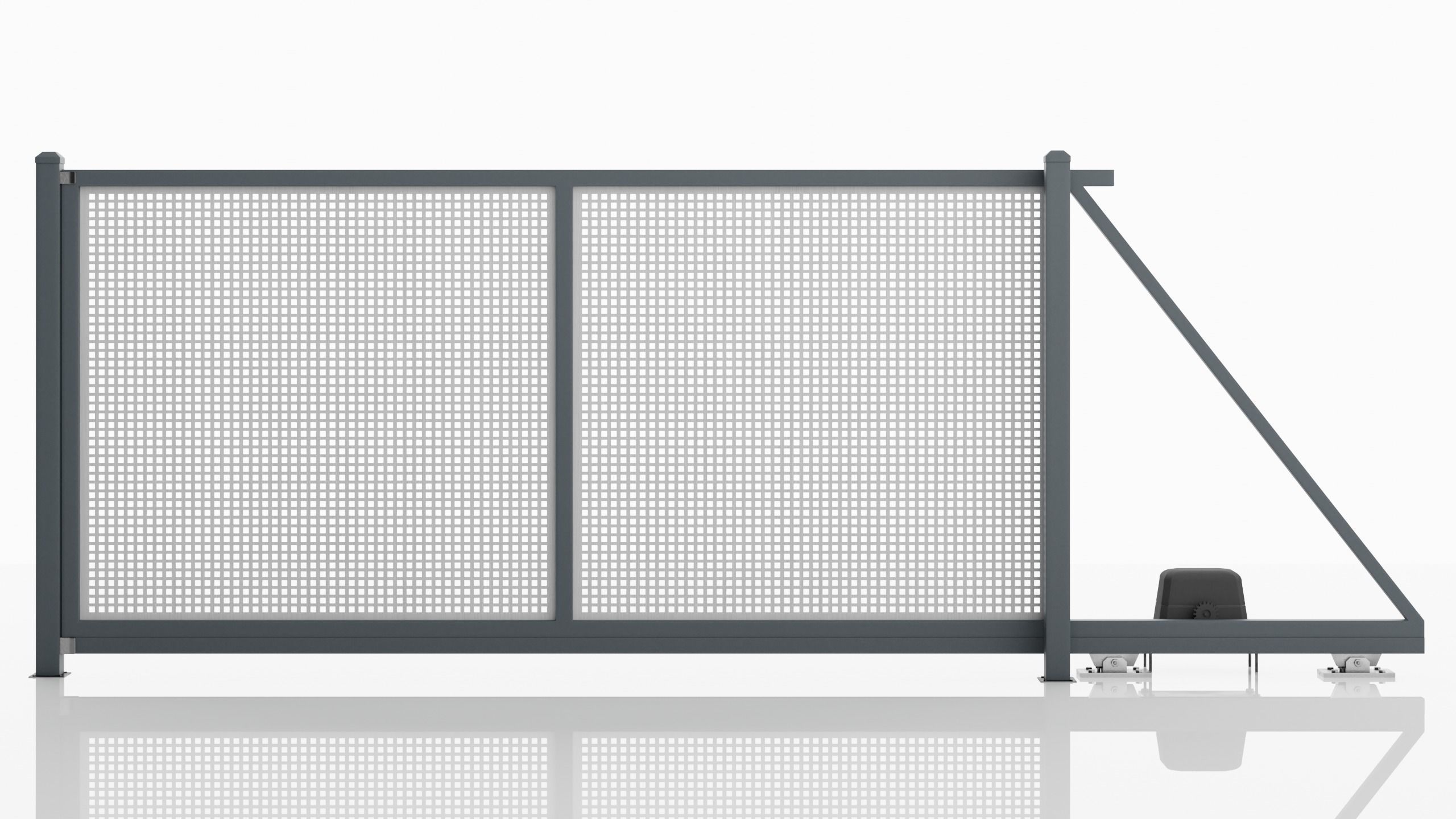 Aluminum Electric Sliding Gate - Model 5 - 3D model | CGTrader