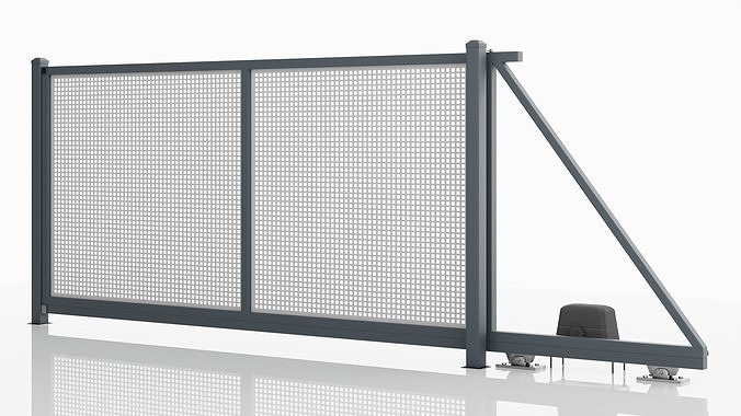 Aluminum Electric Sliding Gate - Model 5 - 3D model | CGTrader